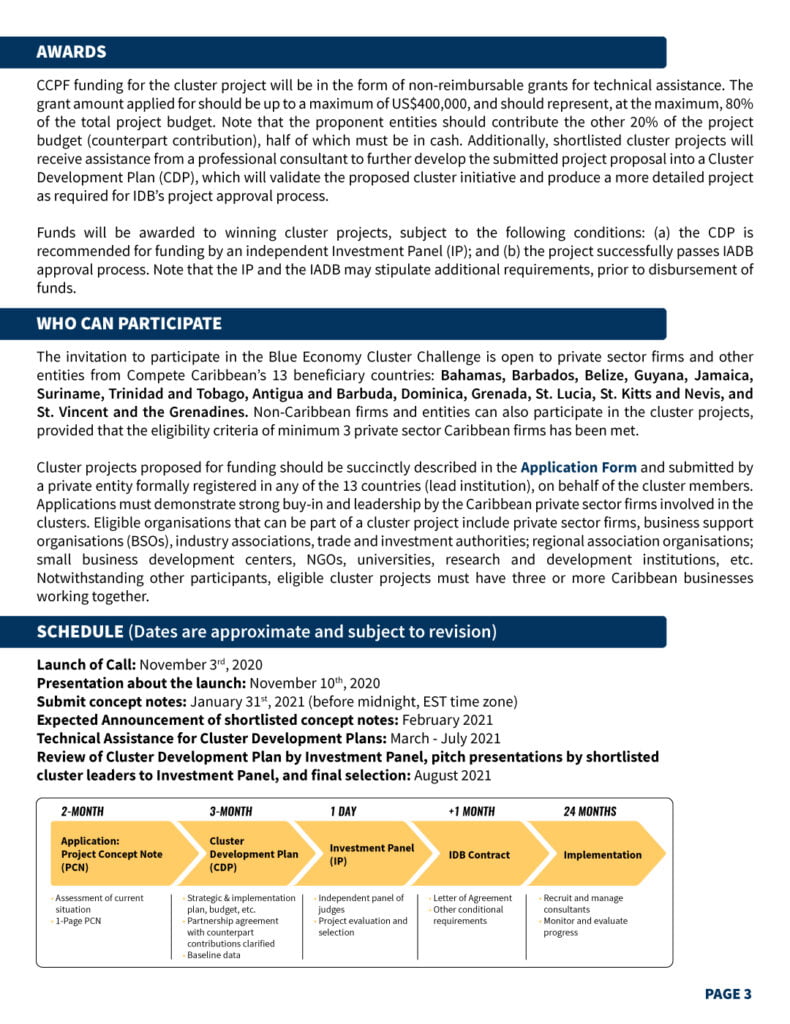 Call for Blue Economy-Based Cluster Proposals - Compete Caribbean ...